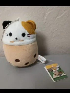 Takashoji | Toys | Takashoji Boba Calico Cat Milktea Plush Keychain ...